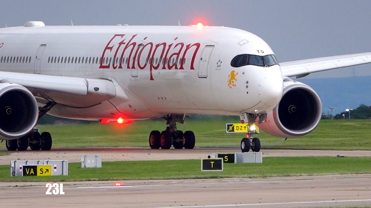 Stunning Ethiopian Airlines ET-ATQ Airbus A350-941 ET729 Manchester MAN ...