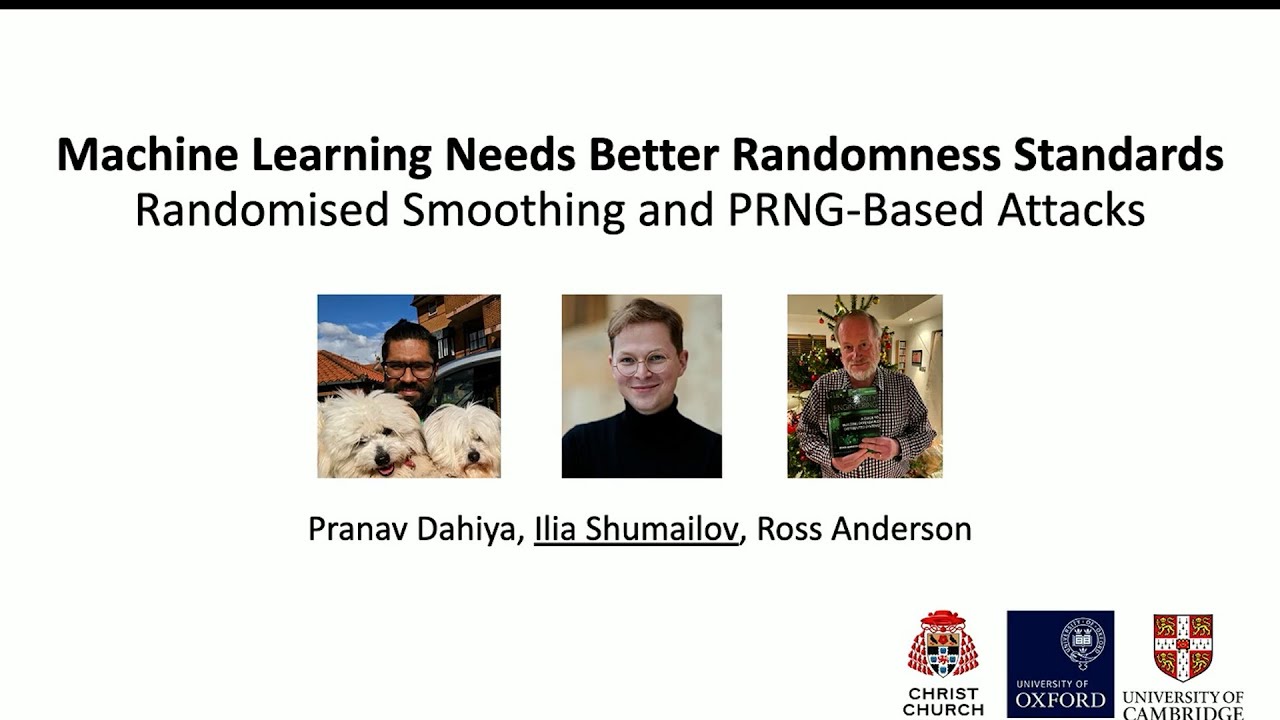 USENIX Security '24 - Machine Learning needs Better Randomness Standards: Randomised Smoothing ...