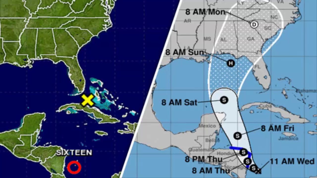 Hurricane Nate path Tropical storm on track to hit Florida in USA NOAA ...