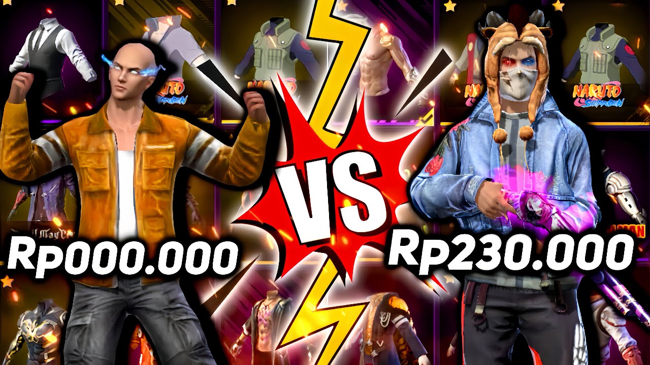 REVIEW AKUN FREE FIRE Rp.000 000Vs Rp230.0000 PUNYA SUBSCRIBER GILA SG ...
