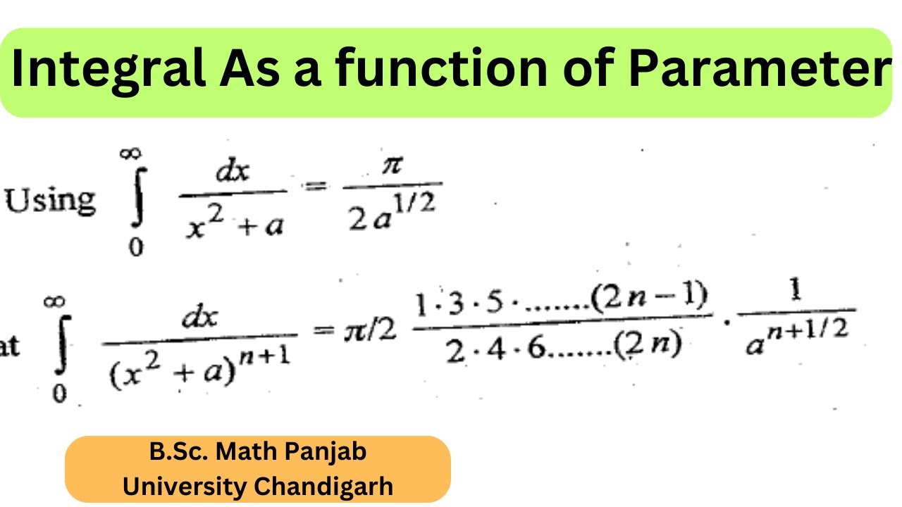 Q8 Integral As a function of Parameter || Bsc Math - YouTube