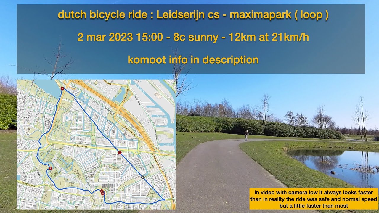 dutch bicycle ride : Leidserijn cs - maximapark ( loop ) - YouTube