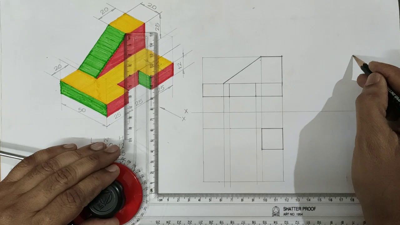 Orthographic Projection Problem 1 - YouTube