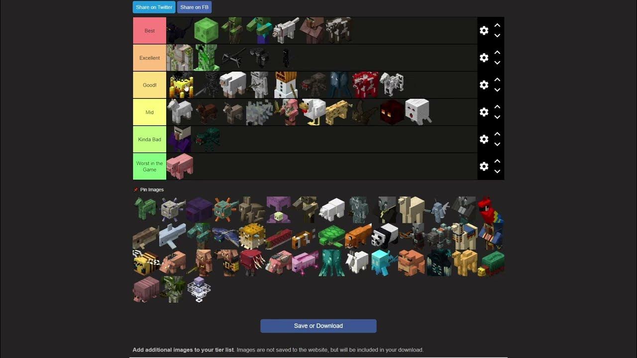 Minecraft Mob Tier List - YouTube