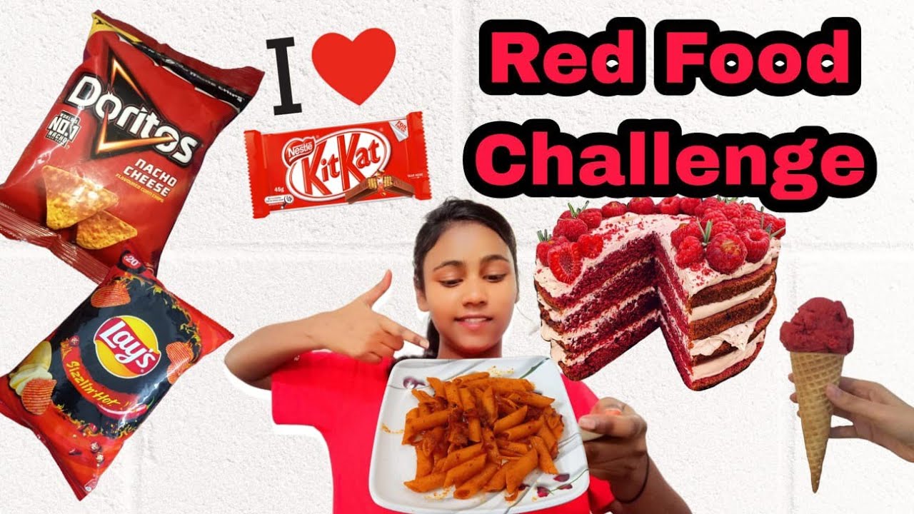 Red Food Challenge | Resham Vlog | ️ ️ - YouTube