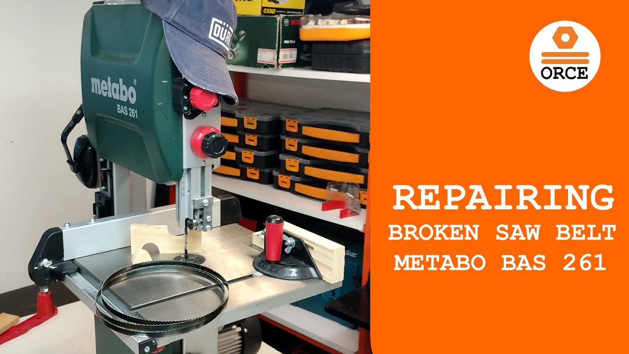 How to repair a broken saw belt on bandsaw METABO BAS 261? - YouTube