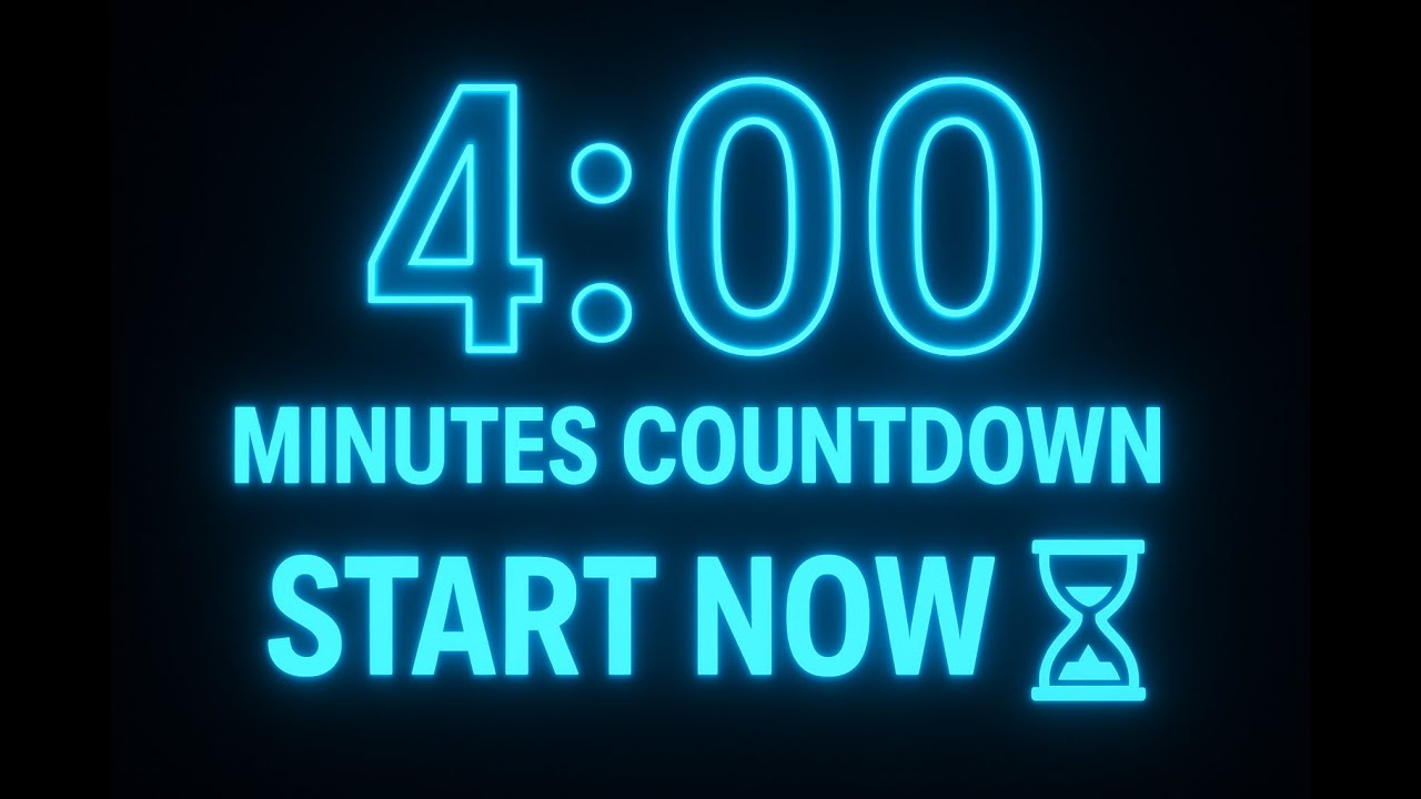 4 Minute Countdown Timer ⏳ | Beep Alarm at End | Perfect for Focus ...