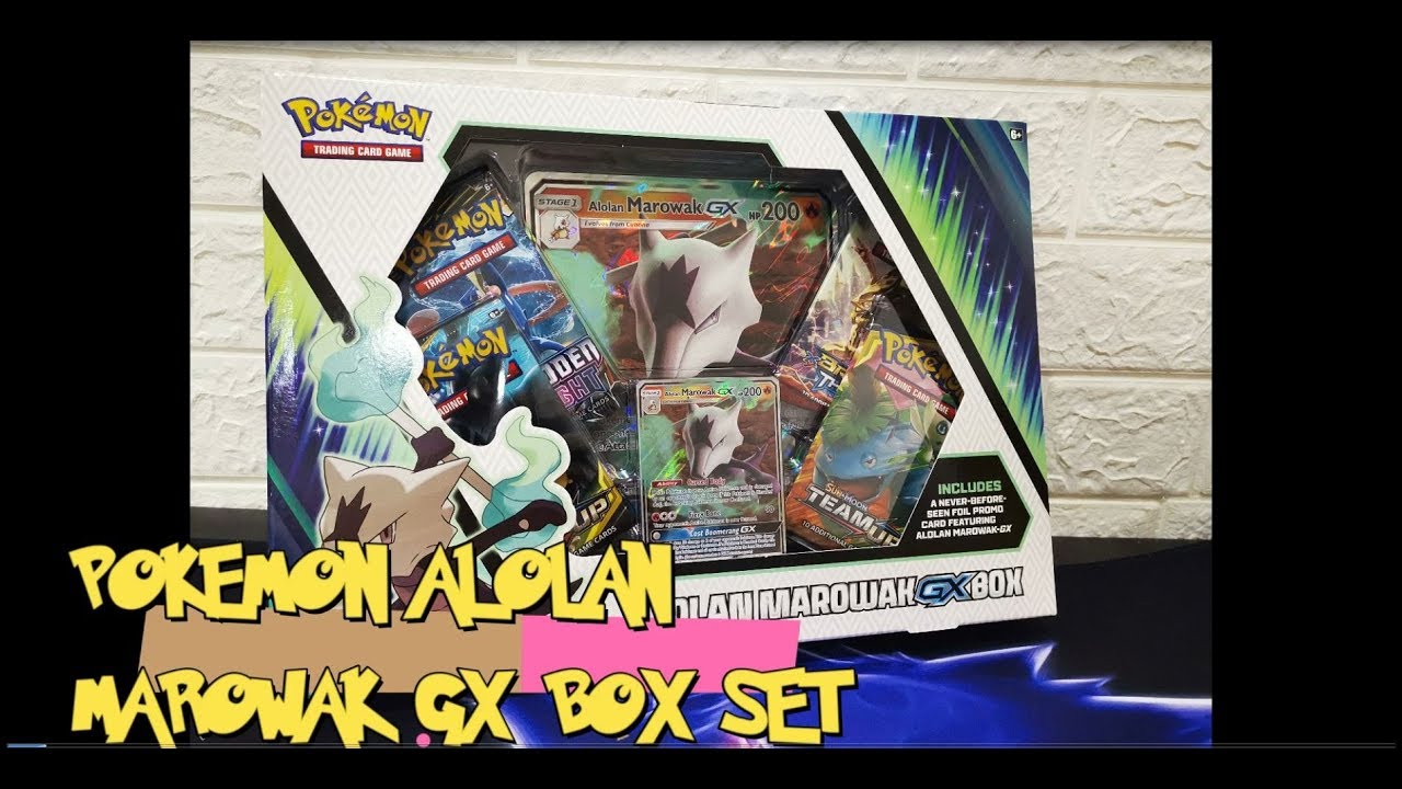 Pokemon Alolan Marowak GX Collection Box Unboxing - Nice Pulls Within ...