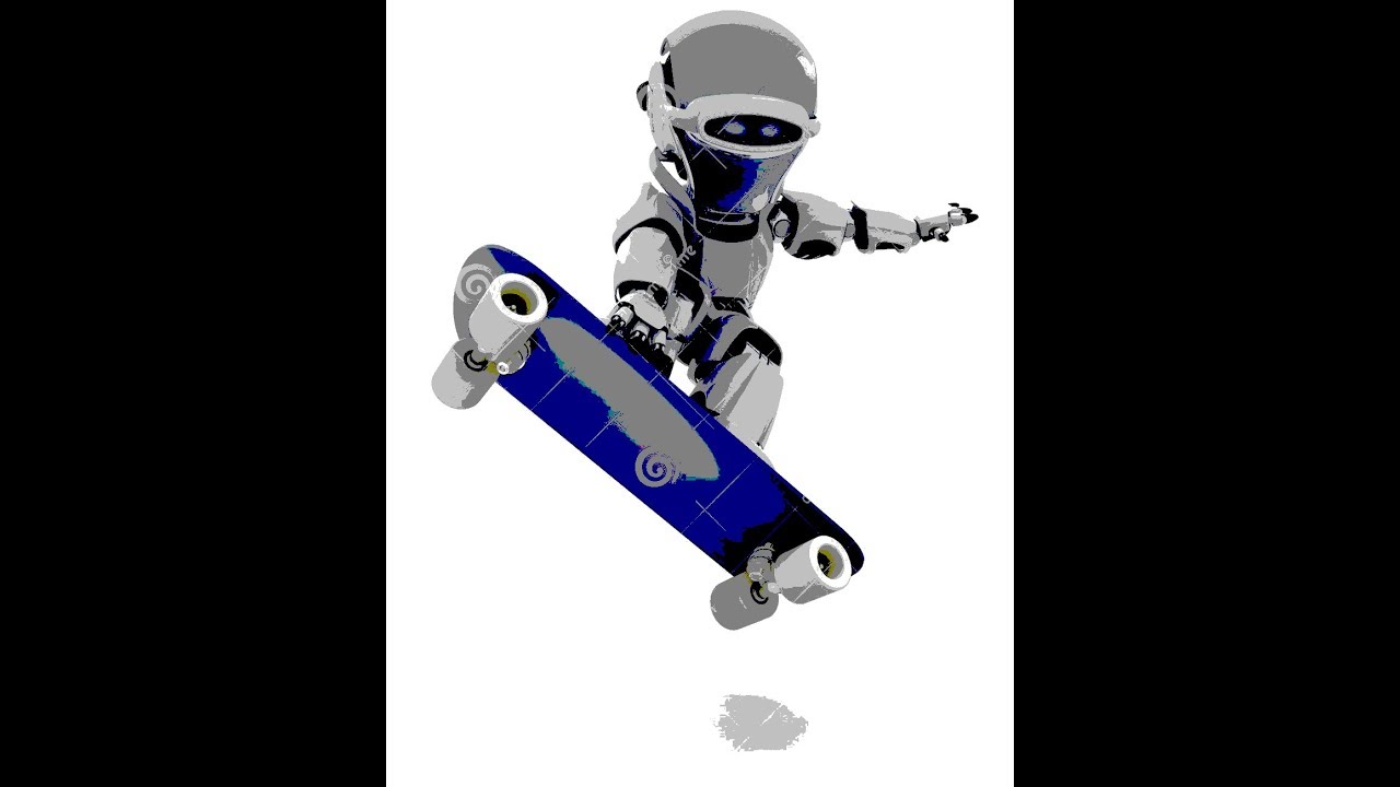robot skate board fun with slim red my freind - YouTube