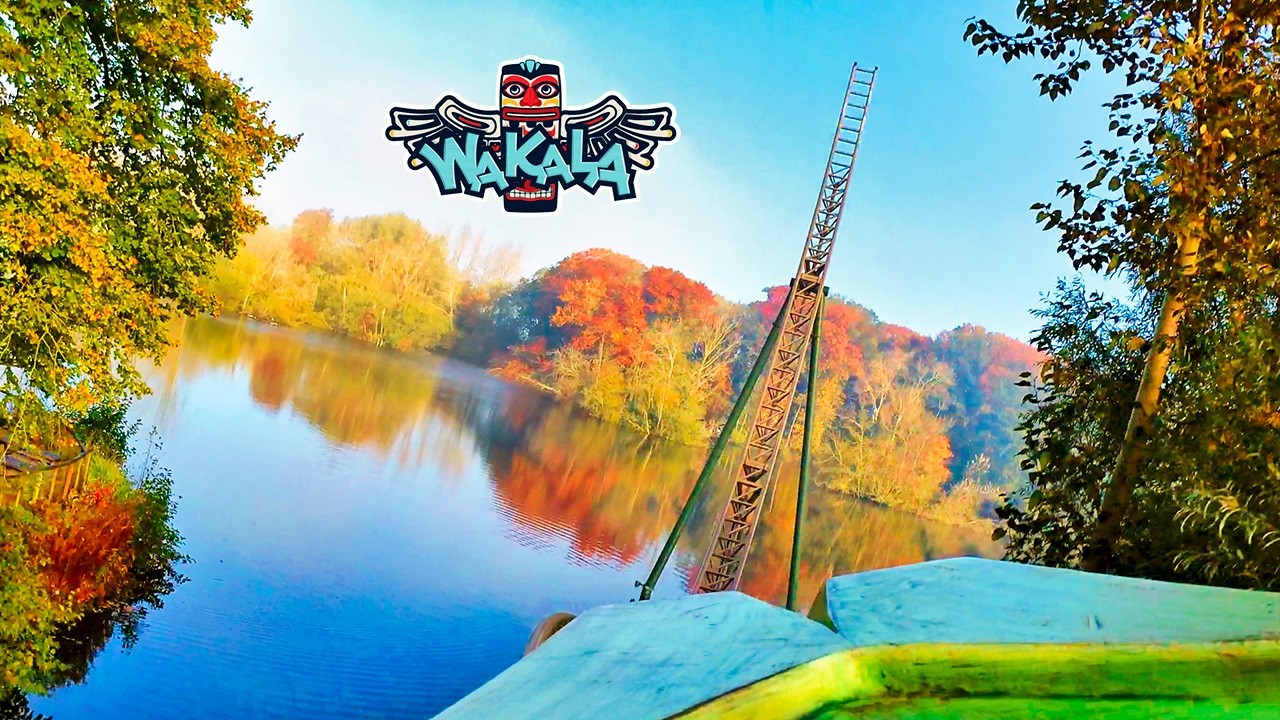 Ride breathtaking roller coaster Wakala during Halloween. (POV) - YouTube