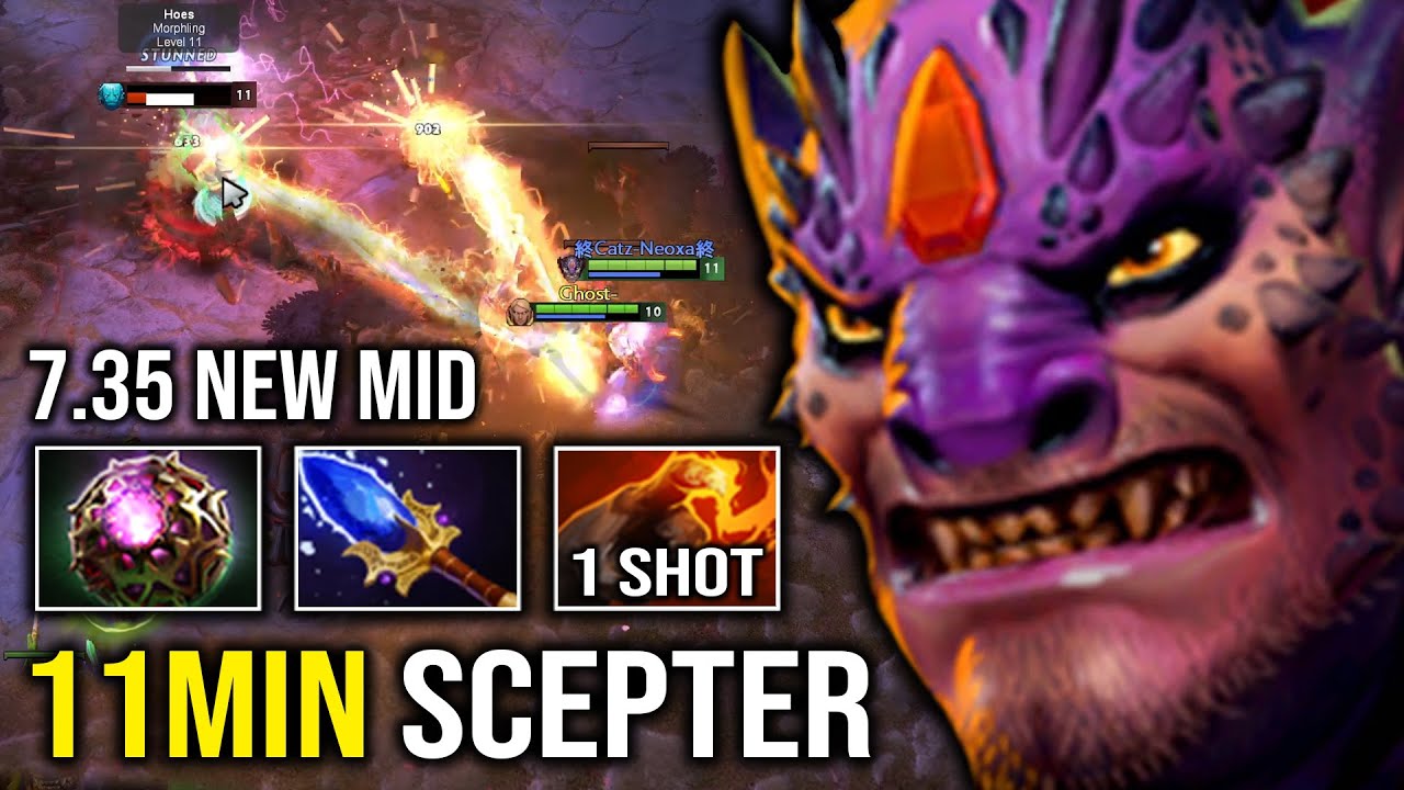 WTF 11Min Scepter Solo Mid Lion Against Morph 1 Shot AOE Burst Finger ...