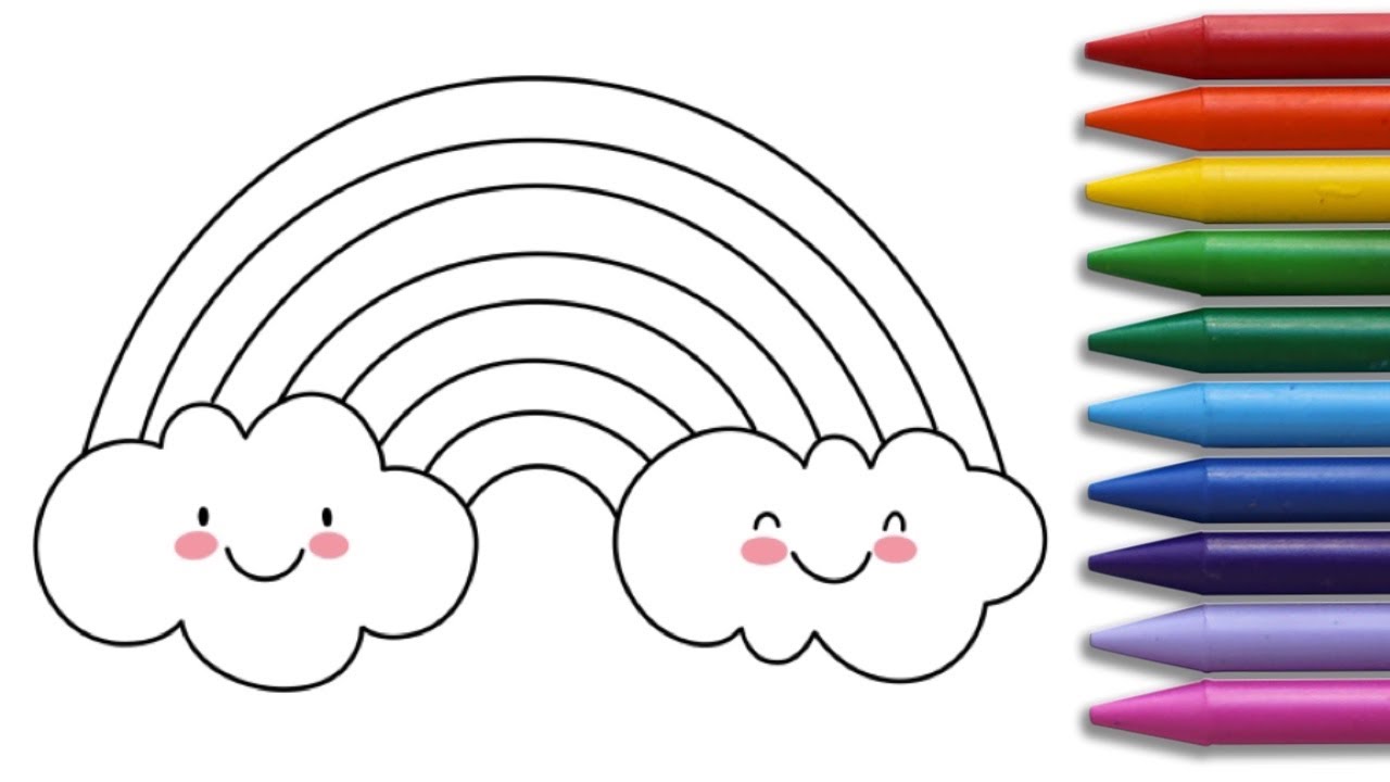 How to draw Rainbow Cloud ☁️ 🌈 for kids - EasyDrawColor - Drawing ...