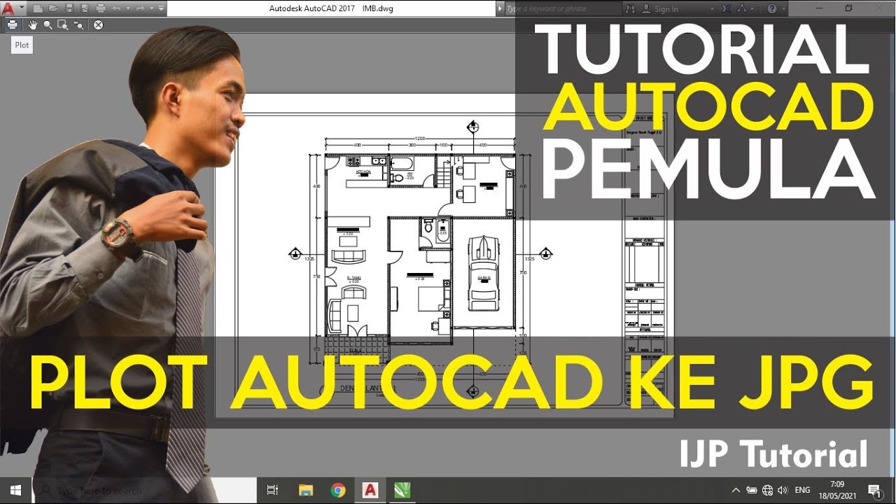 CARA PLOT AUTOCAD KE JPG - YouTube