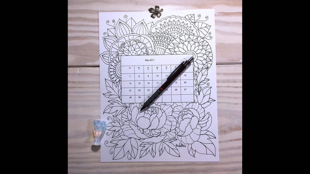 may 2017 calendar - drawing/doodle - YouTube