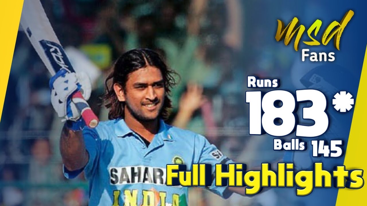 MS Dhoni 183 Runs Not Out Full Highlights ᴴᴰ - YouTube