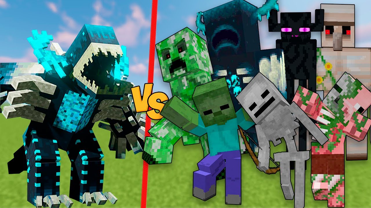 TITAN T-REX WARDEN vs All Titan mobs in minecraft / Minecraft battle ...