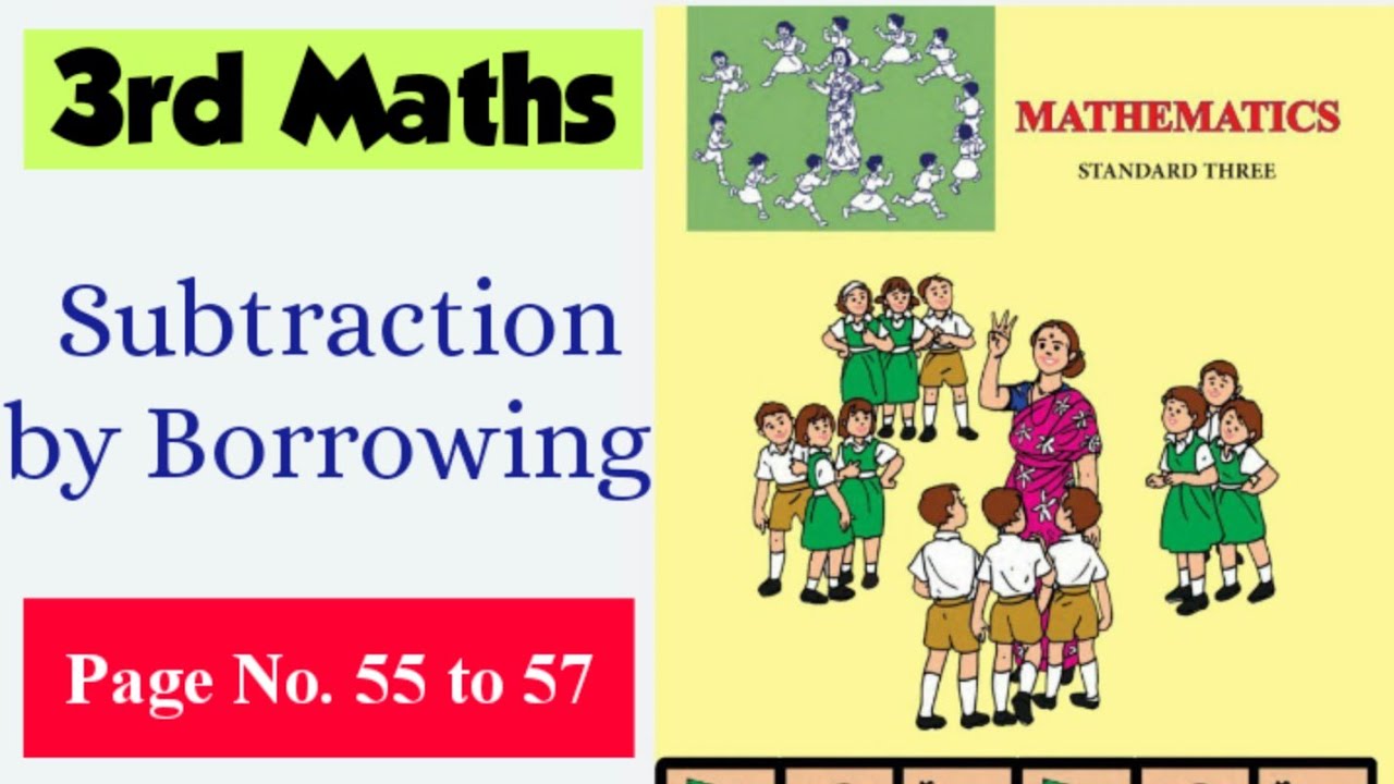 subtraction by borrowing | page no.55 to 57 | class 3 maths | std 3 ...