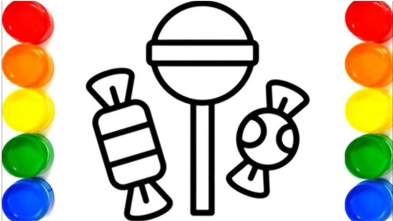 Lollipop,Toffee drawing for kids ll How to draw cute lollipop, toffee ...