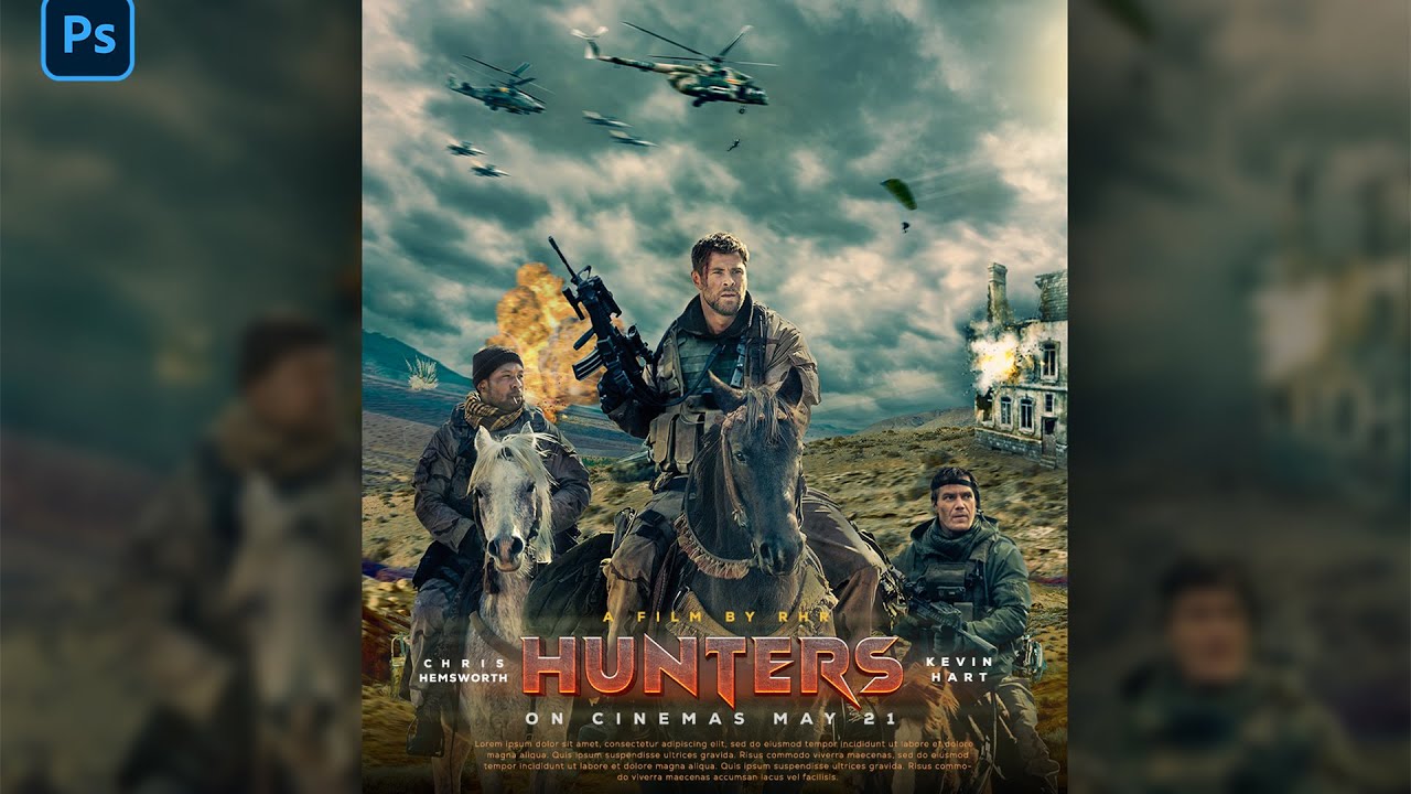 Making a HOLLYWOOD Level Adventure Movie Poster Design in Photoshop ...