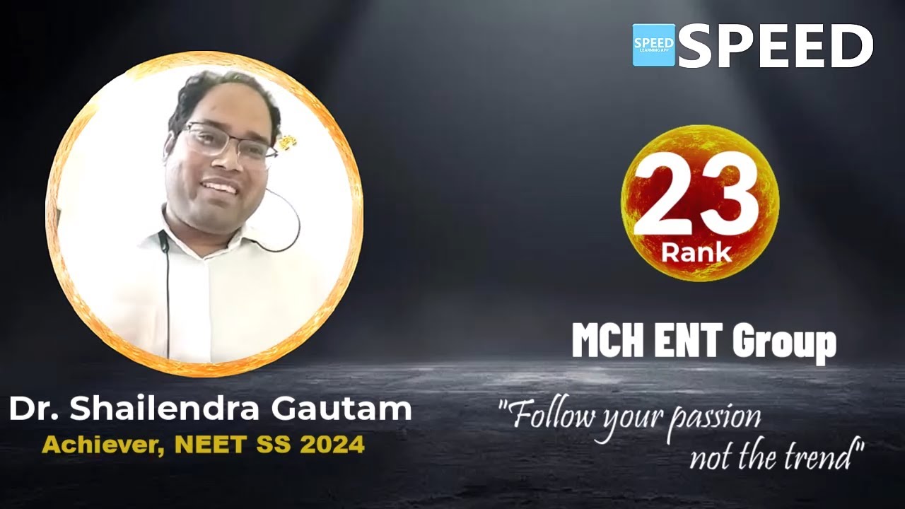 NEET SS Head and Neck Surgery, Rank 23, Dr. Shailendra Gautam from ...