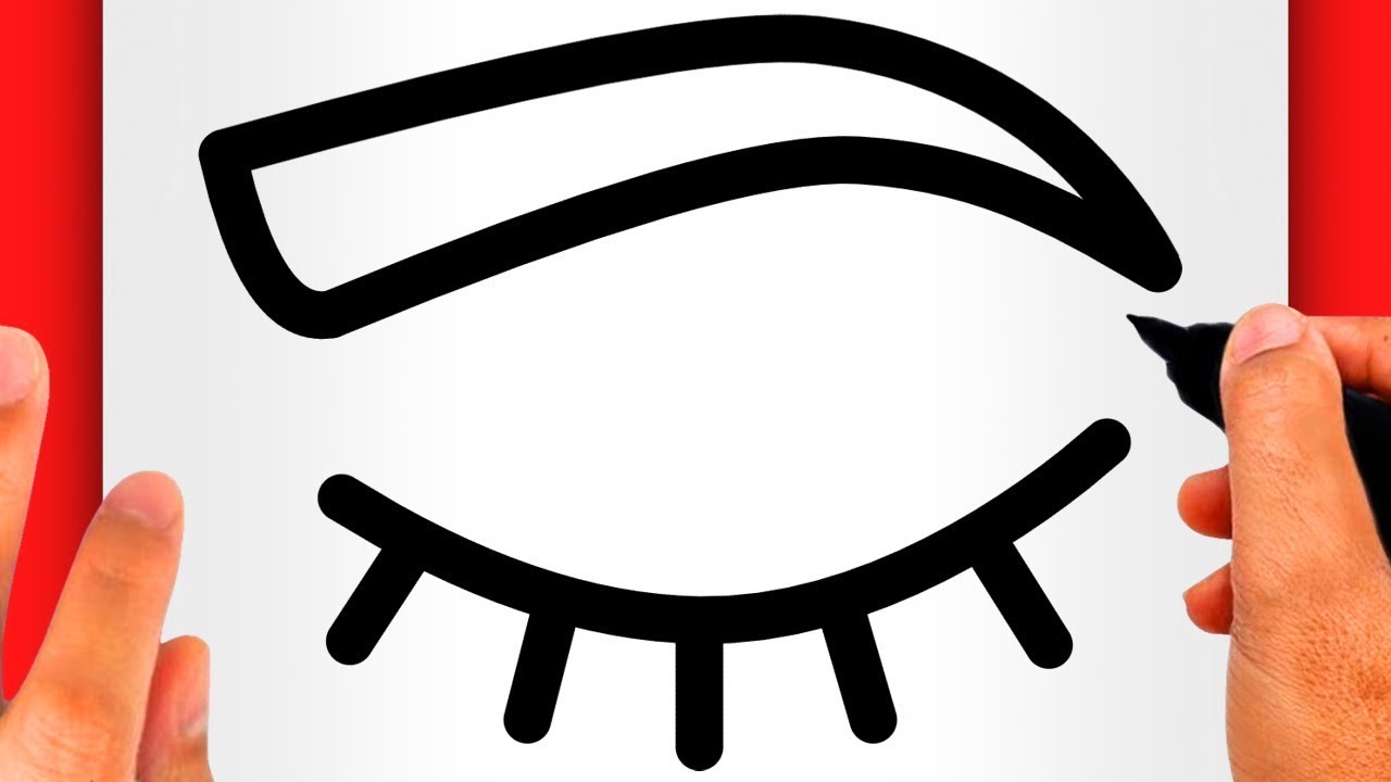 HOW TO DRAW AN CLOSED EYE (EASY) - Cute Makeup Drawing (EASY) - YouTube