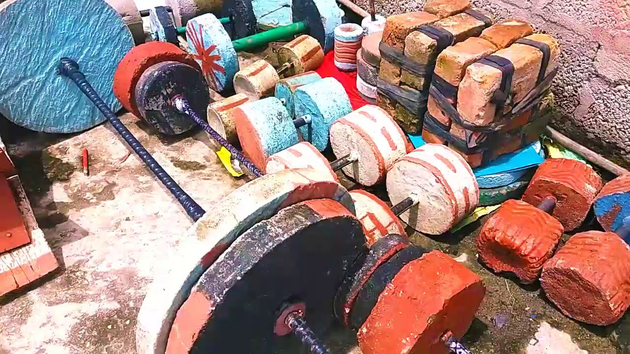 HOME MADE GYM EQUIPMENTS TOUR MY HAND MADE GYM#MANISH .FITNESS#. - YouTube