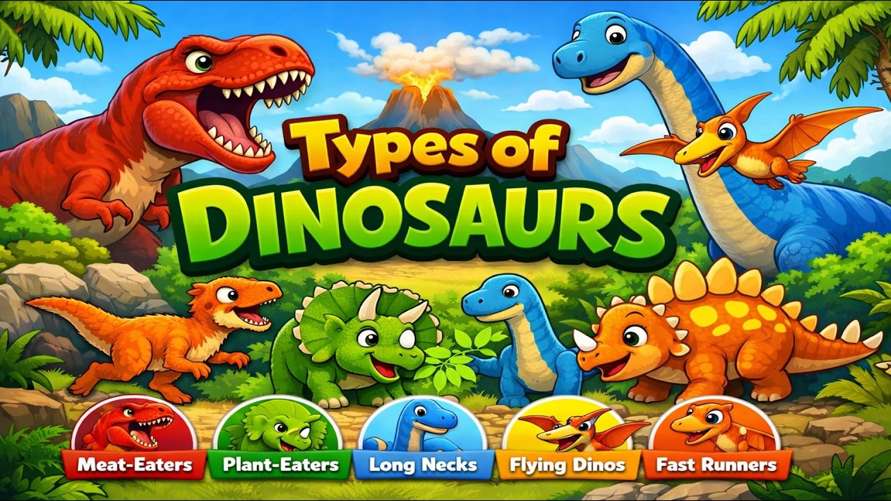 Types of Dinosaurs for Kids | Fun Learning For Kids | Preschool ...