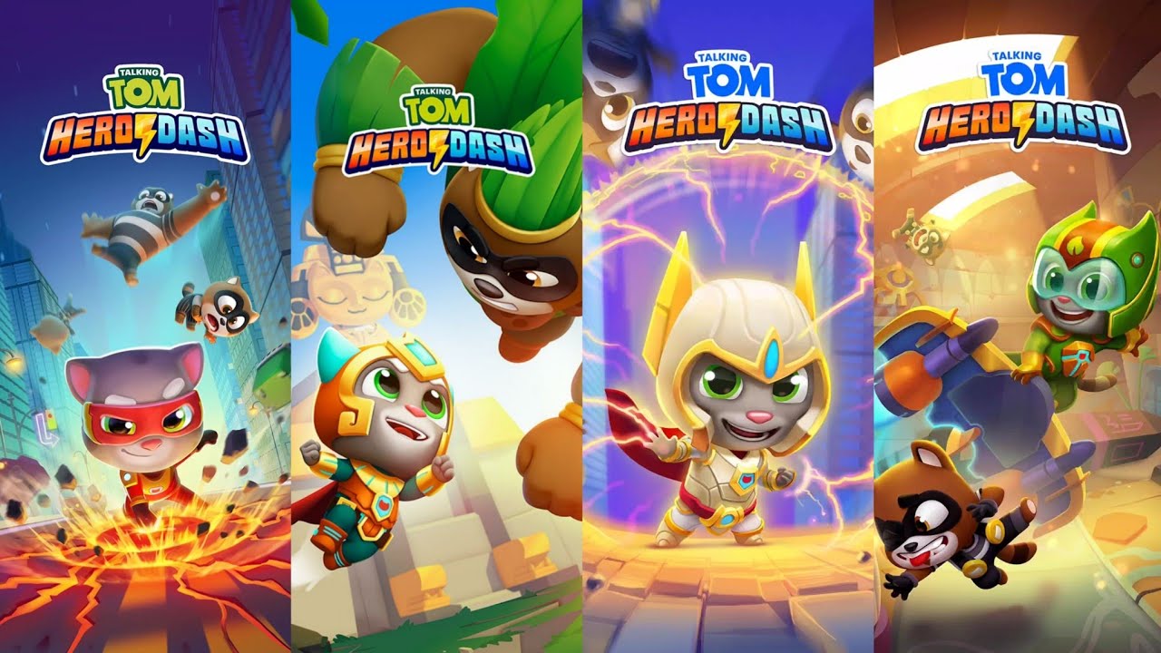 Talking Tom Hero Dash Titanium Force Tom Update vs Gold Flash Tom vs ...