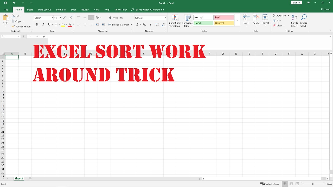 Excel Sorting Work Around - YouTube