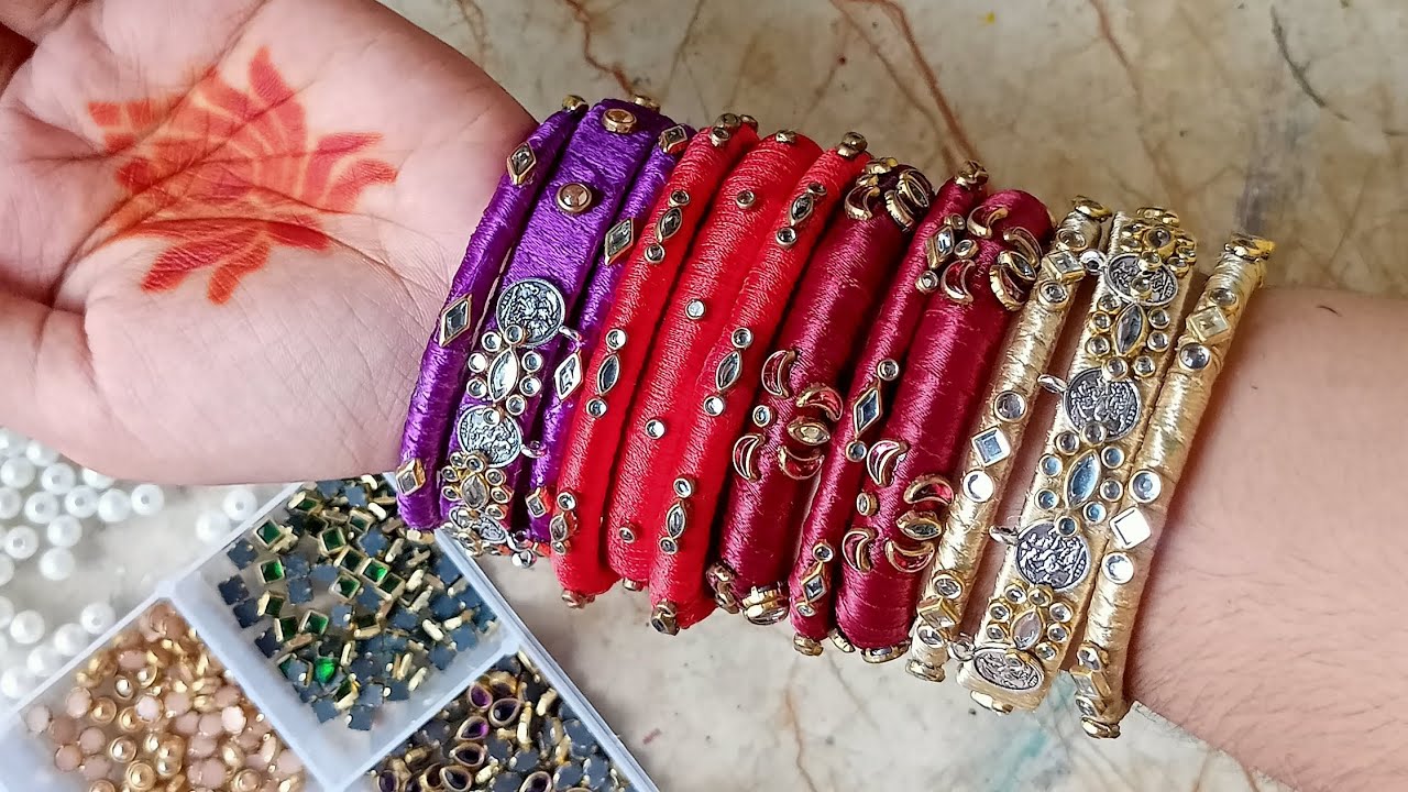 Handmade Bangle Making | Silk Thread Bangles |DIY Jewellery Craft ...
