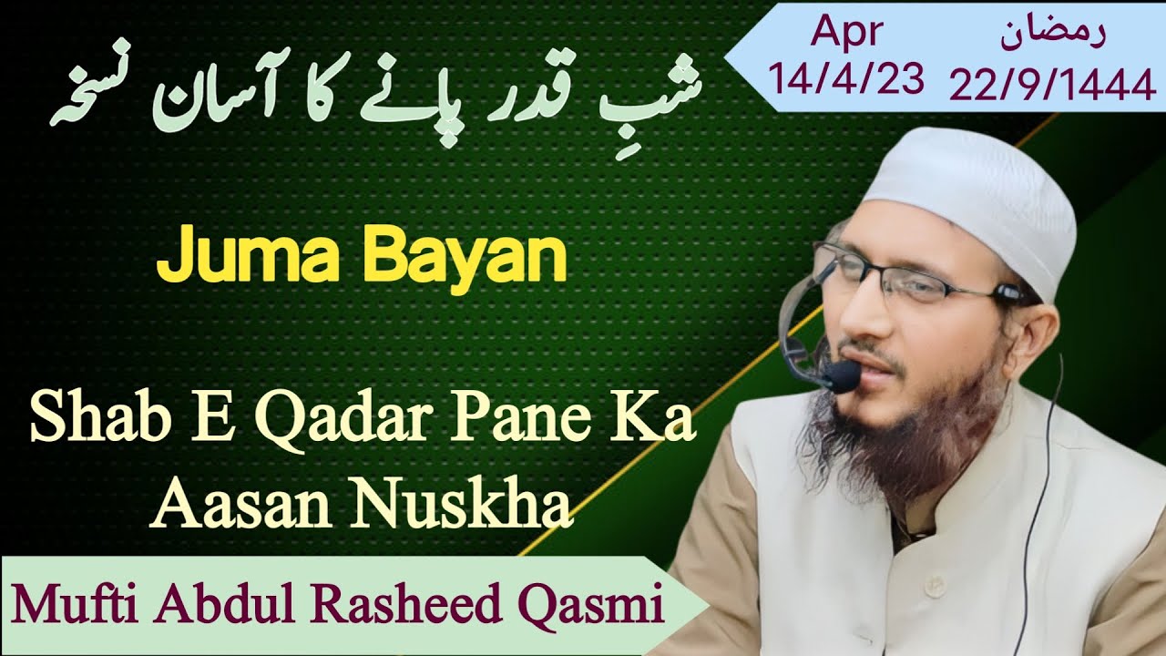 Shab E Qadar Pane Ka Aasan Nuskha ll JUMA BAYAN ll By Mufti Abdul ...