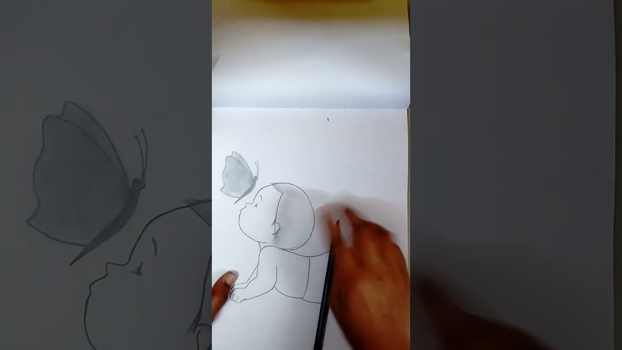 Cute baby sketch || how to draw a cute baby || step by step baby sketch ...