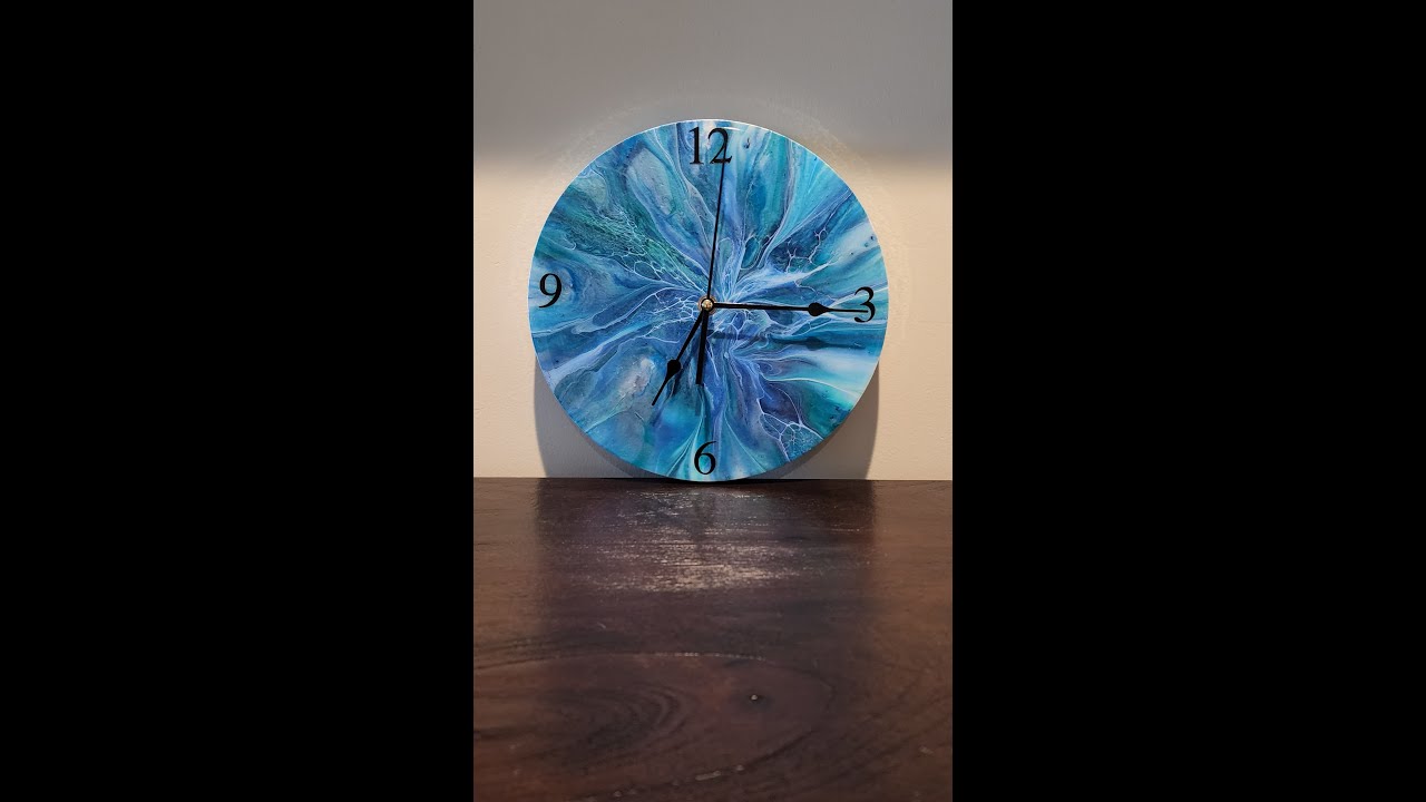 How to make an Acrylic Paint Pour Clock - YouTube