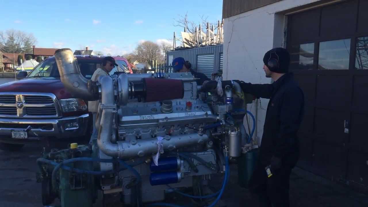 Detroit Diesel 12v71 TI running cold start (complete rebuild) pt 2 ...