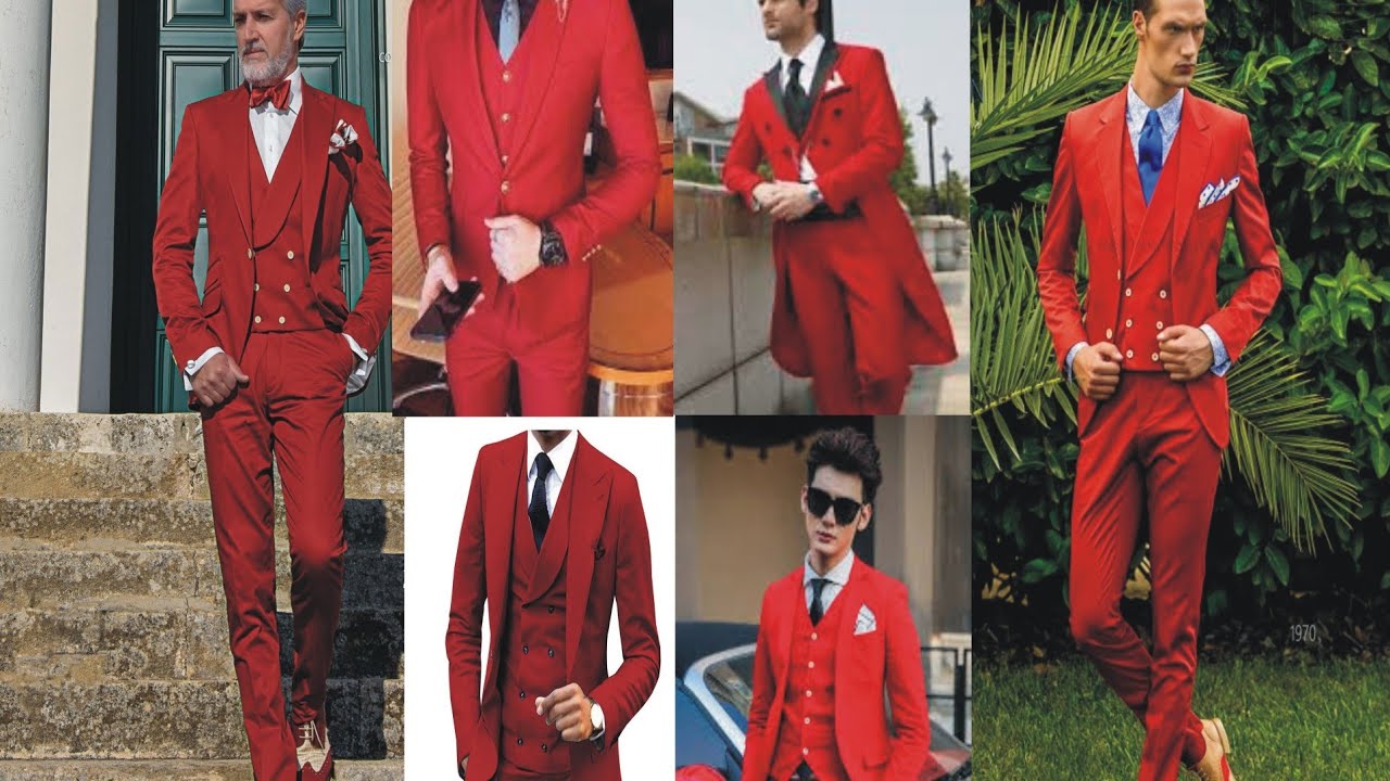 Top Fashion trends Red color Coat pants suit design For men ( must see ...