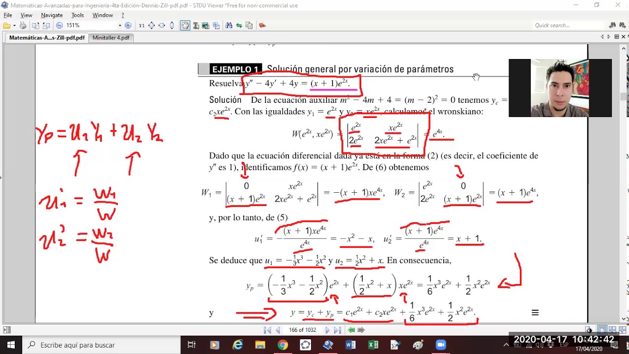 Ed Variación De Parametros Youtube