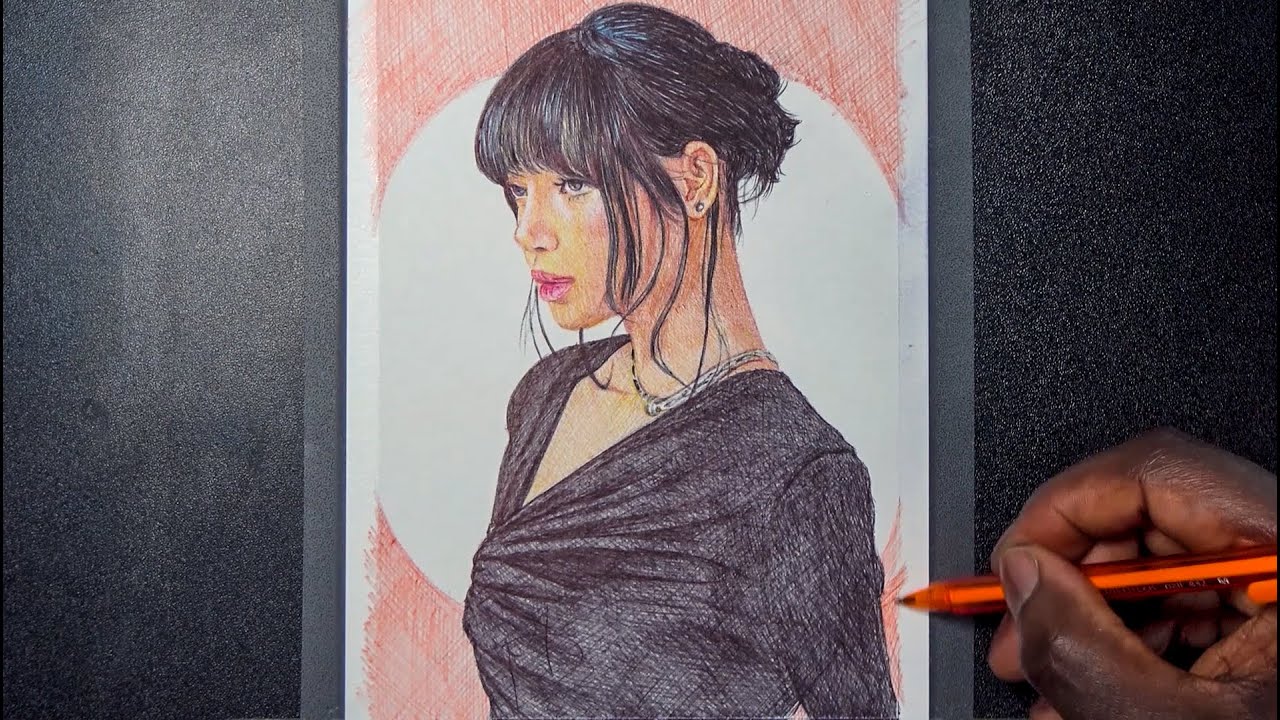 Draw With Me / Sketching LISA From BLACKPINK with Ballpoint Pens - YouTube