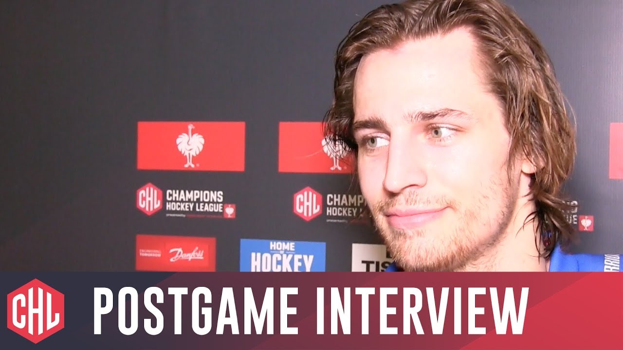 Alexandre Mallet of Kometa Brno after a 3–2ot win over KalPa Kuopio ...