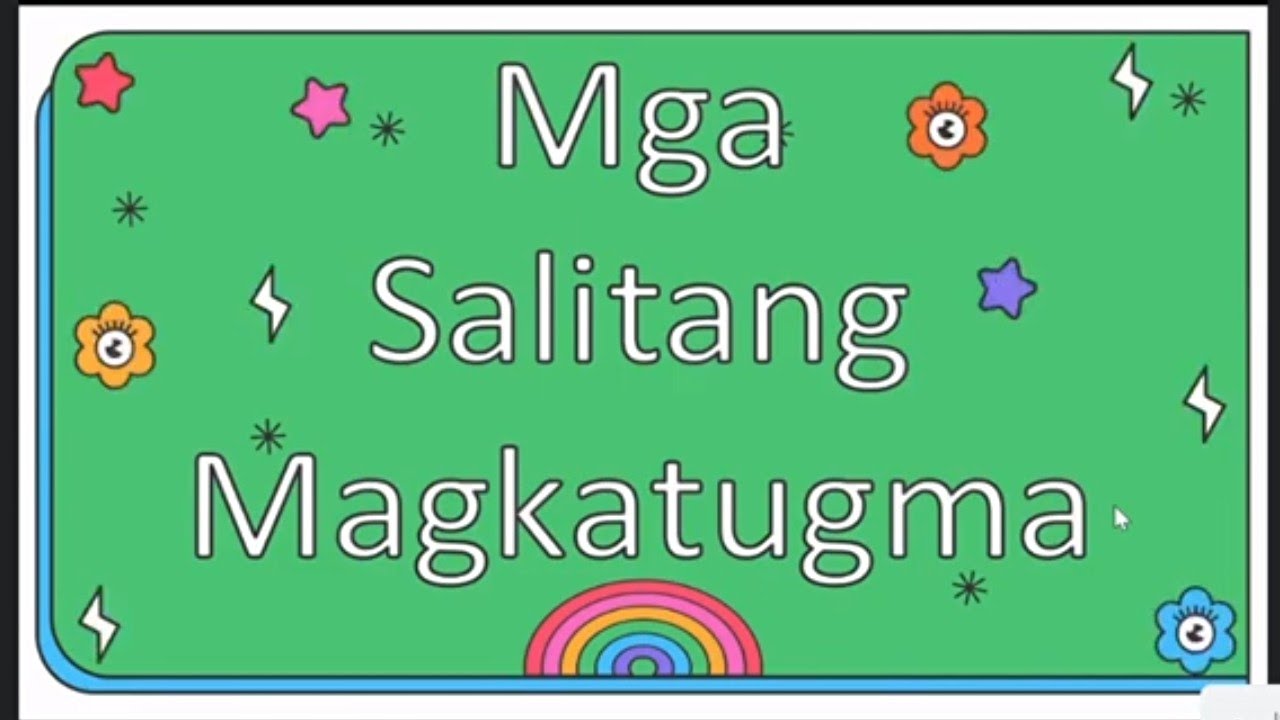 Final Demonstration Teaching. "Mga Salitang Magkatugma" Grade 1 Week 3 ...
