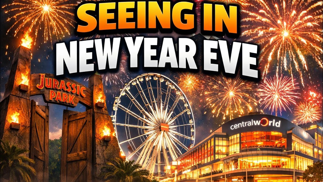 New Year’s Eve in Bangkok | Jurassic World, Asiatique & Fireworks (Raw ...