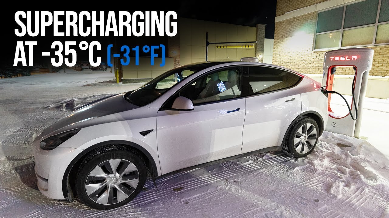 Tesla Supercharging in Extreme Cold - YouTube
