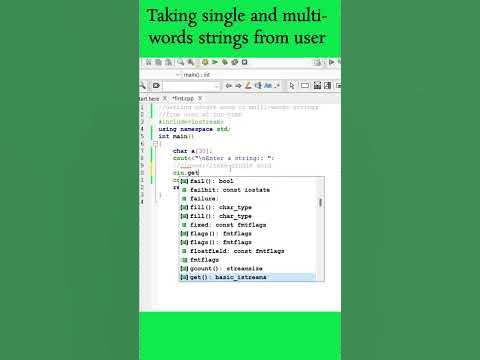 #8 Taking single or multi-words strings at run time || cin || cin ...