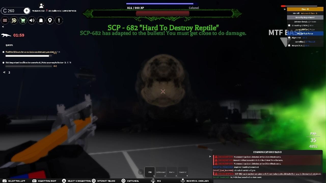 Scp rp killing Scp 682 VERY LAGGY - YouTube