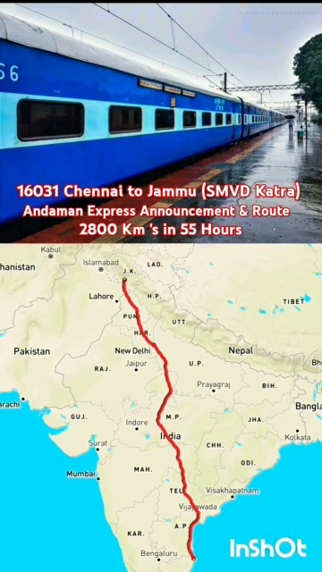 16031 Chennai Central to Smvd Katra Jammu Andaman Express Announcement ...