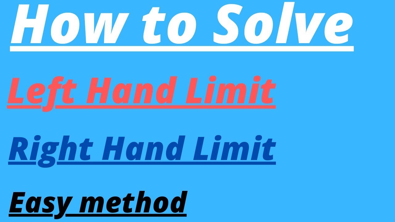 left hand and right hand limit of a function - YouTube
