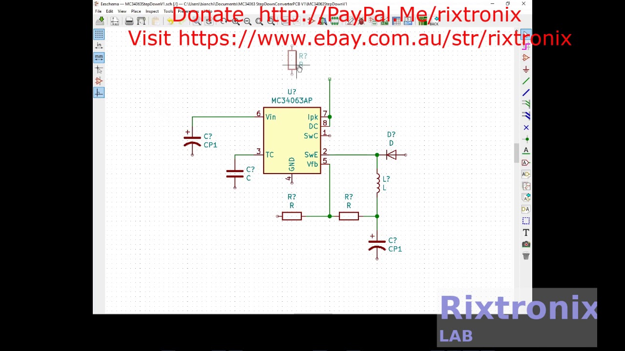 Tutorial designing DC DC step down PCB 34063 Kicad - YouTube