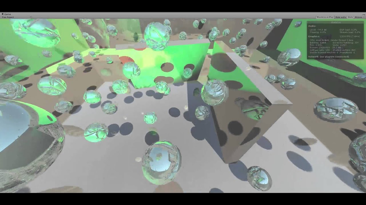 Unity 5 - 500 Bouncing Balls - Test Reflection Probe + GI - YouTube