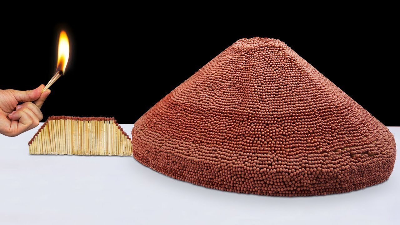 VOLCANO of MATCH, Chain Reaction Fire Domino Effect - YouTube