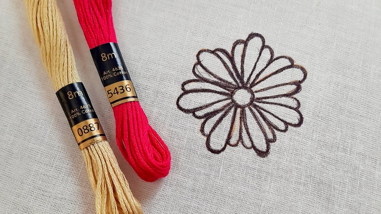 Very easy and beautiful floral embroidery design for beginners - YouTube