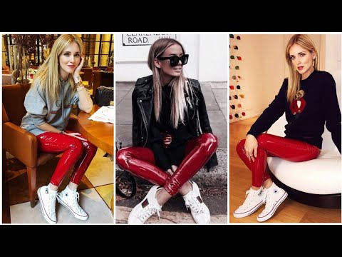 Most attractive and gorgeous looking red leather pants and leggings for gorgious girls